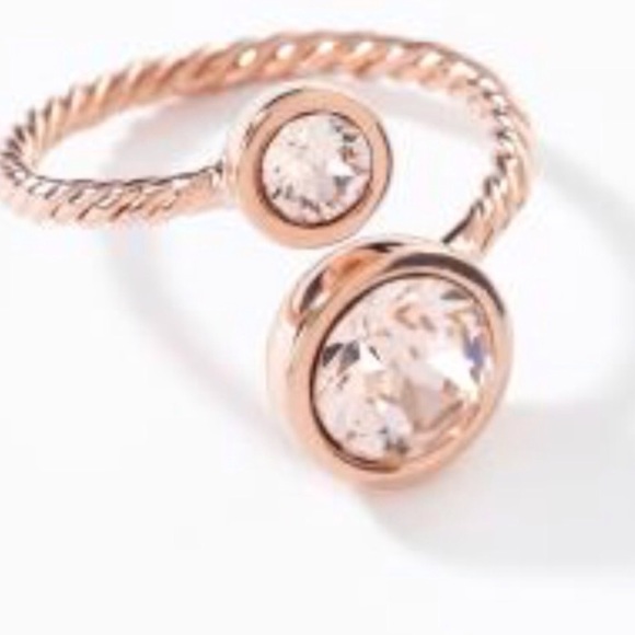 Swarovski | Jewelry | Touchstone Crystal By Swarovski Curled Rose Gold Blush Ring Size 8 Bnib ...